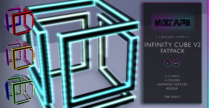 Second Life Marketplace - MIXTAPE Decor - infinity cube V2 - FP